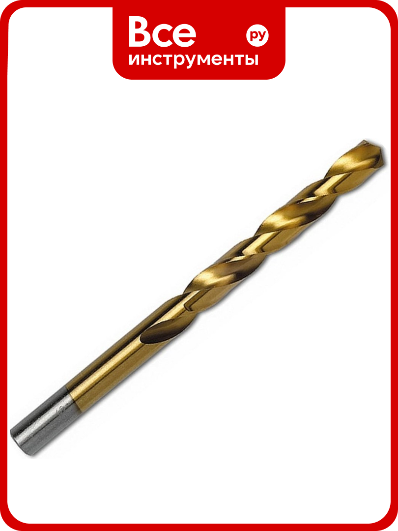 Сверло по металлу Профоснастка 10,7 мм HSS M2 TIN/135 DIN 338, 6 шт, №434 30202114