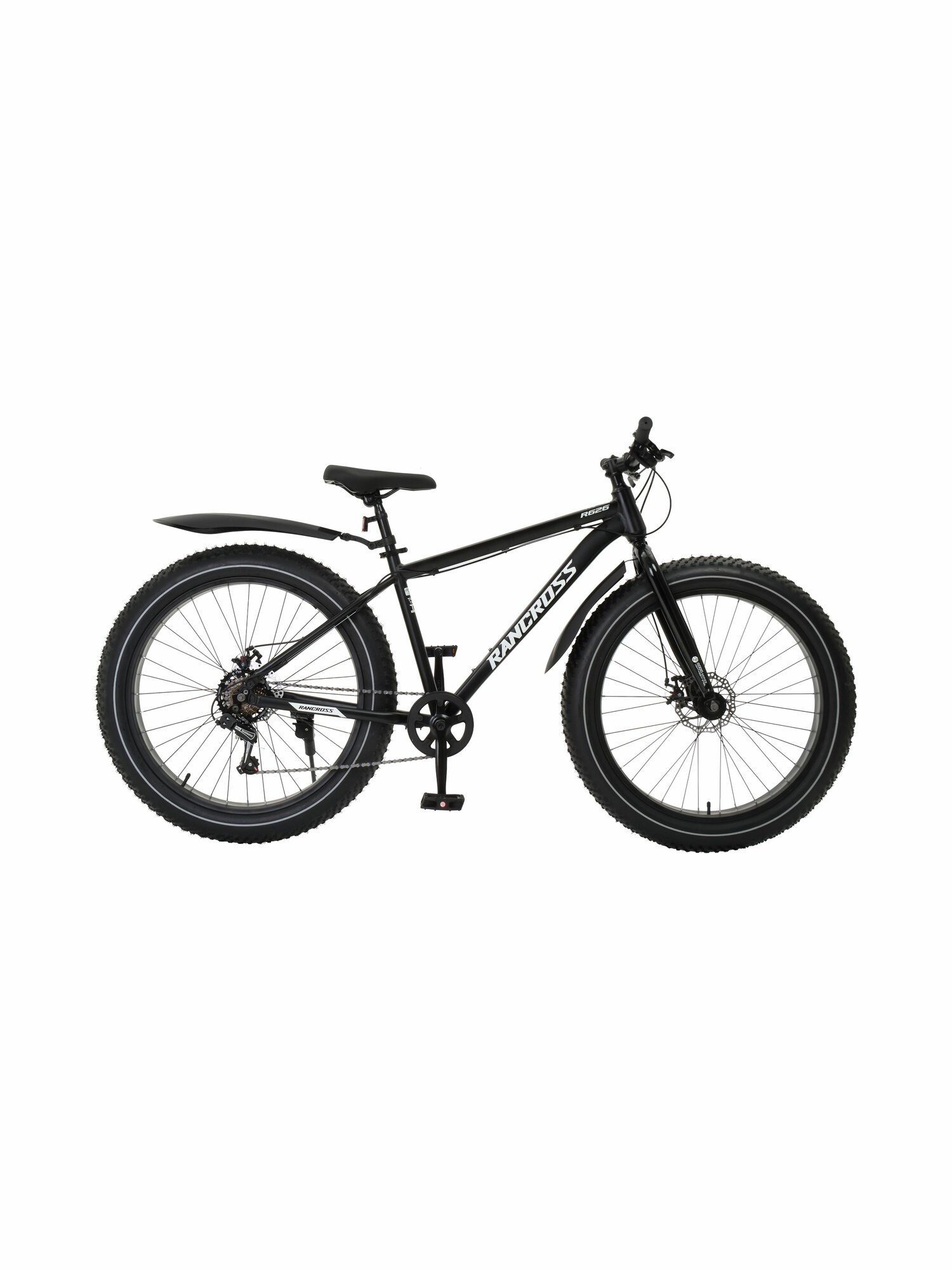 Велосипед фэтбайк Rancross R626, колеса 26*4, рама 17 дюймов, SHIMANO 7ск, вилка жесткая RIGID, Fat-bike черный, рост 160-185 см