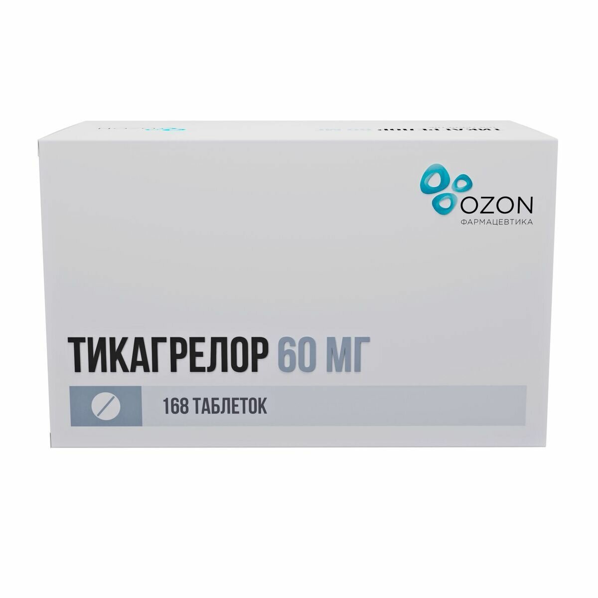 Тикагрелор, таблетки покрыт. плен. об. 60 мг, 168 шт.