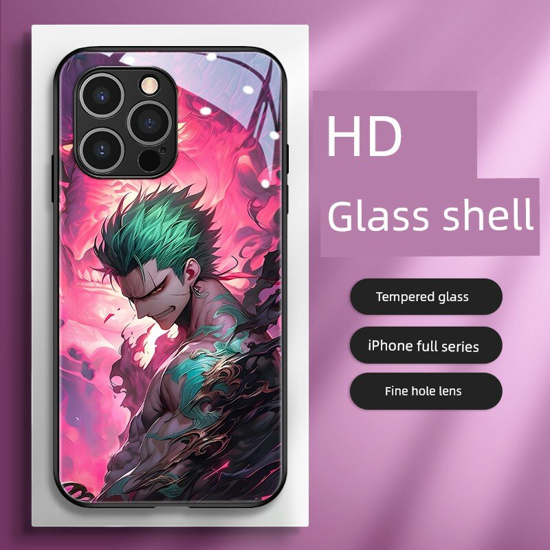 Чехол из стекла с аниме-темой Один Пират для iPhone 16 Pro Max, древний стиль, премиальная защита, совместимость с