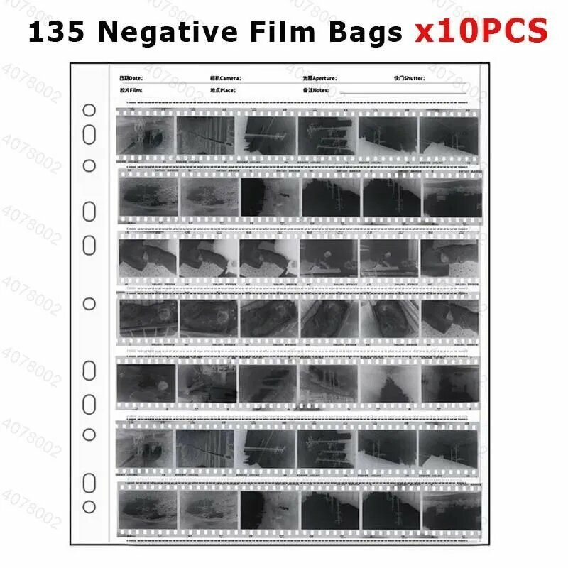 135 (35мм) Kodak/Fomapan/ILFORD Glossy фотопленок бескислотный пакет для хранения (10 листов по 42 кадра, c перфорацией для папки, прозрачный глянцевый)