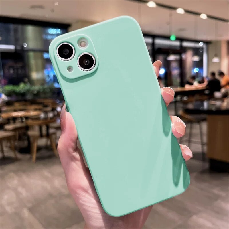 Силиконовый мягкий чехол с прямым краем для других моделей OPPO, бледно-голубой, защита от падений, гибкий силиконовый