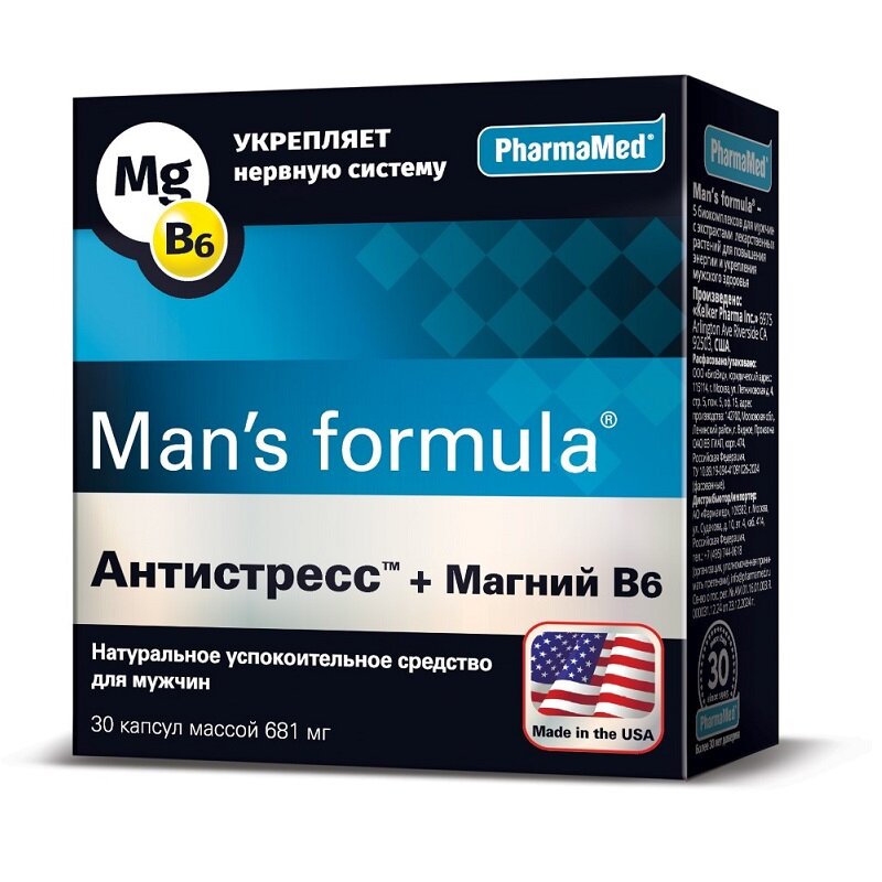 Менс Формула Антистресс+Магний В6 Капс.№30