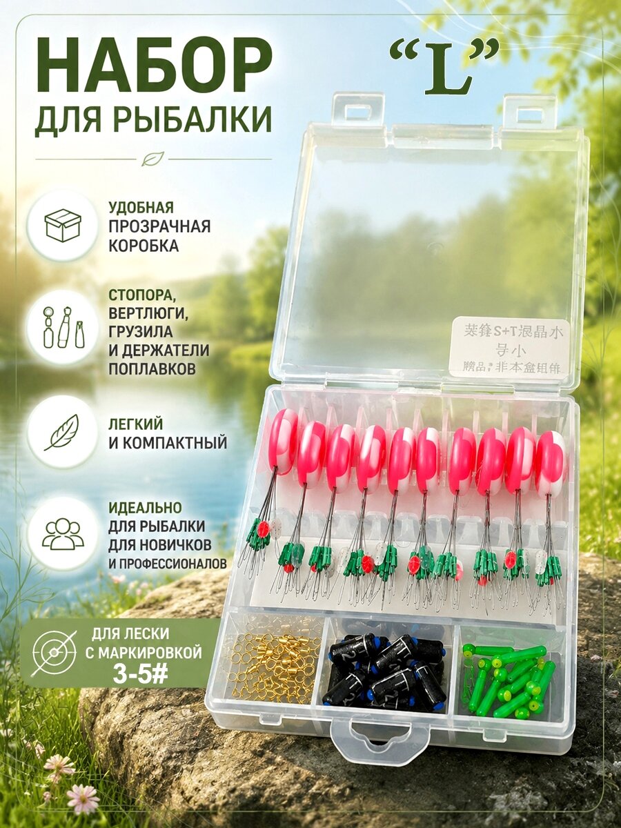 Набор рыболовных принадлежностей для удилищ Херабуна. 3-5#(L)