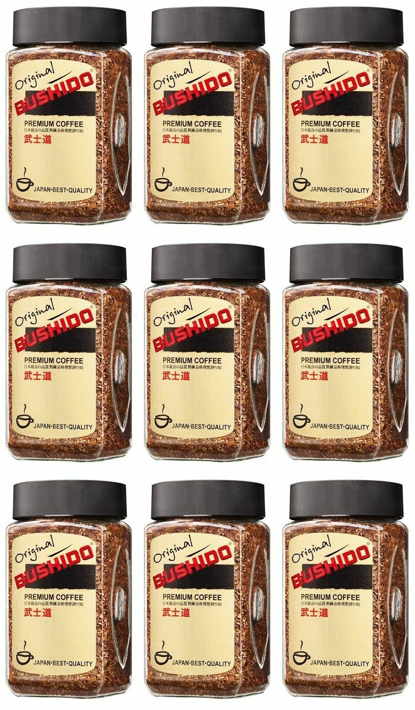 BUSHIDO Кофе растворимый Original, 100 г, 9 уп