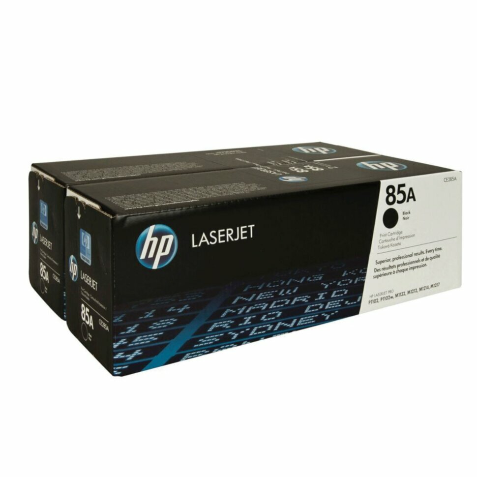 Картридж лазерный HP (CE285AF) LaserJet P1102/P1102W/M1212NF, №85А, комплект 2 шт, оригинальный, ресурс 2 х 1600 страниц, 361465