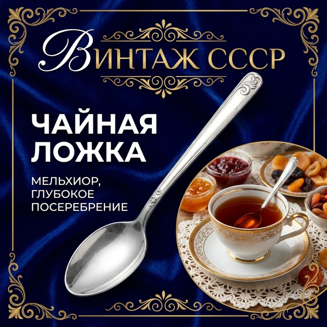 Винтажная чайная ложка, мельхиор. СССР