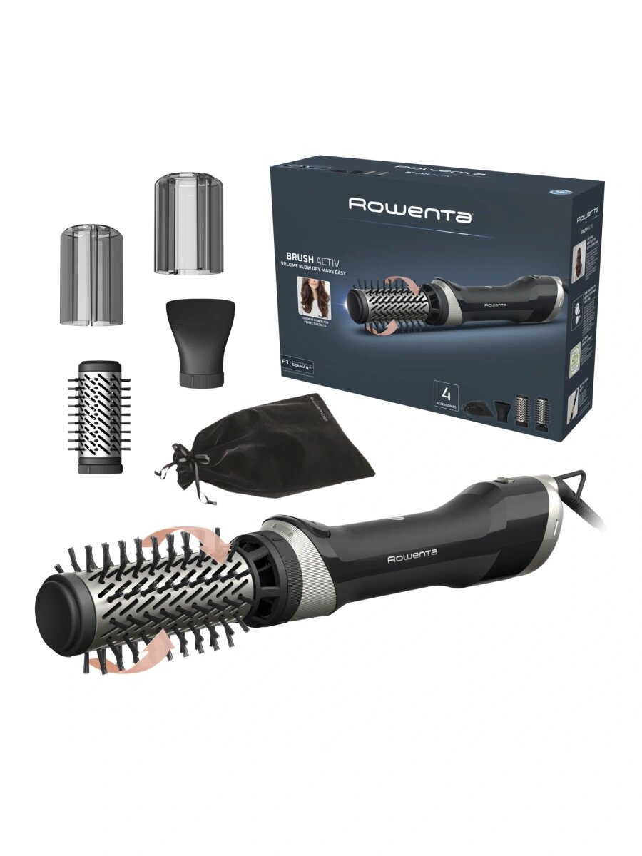 Фен-щетка Rowenta UB9530F0 1000Вт черный/серебристый