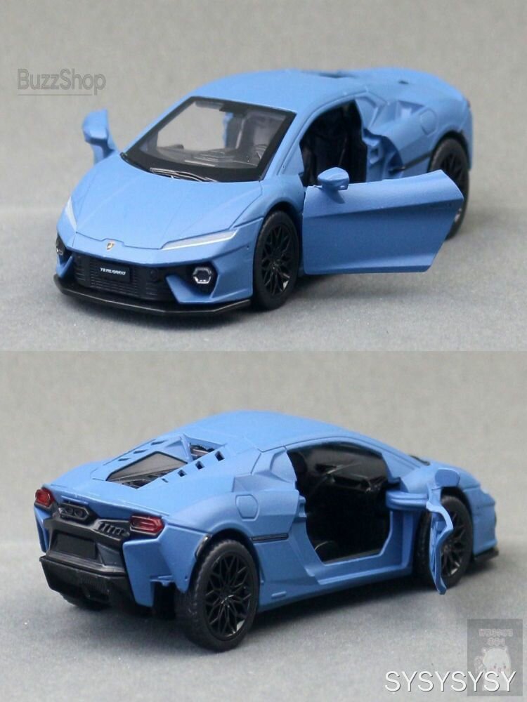 Игрушечная машинка Lamborghini Temerario 1:40 - синий, детализированный, 合金车模, для детей и коллекционеров, подарочная — фото 1