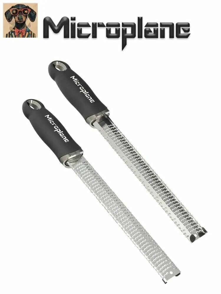 Microplane Судок для терки, Терка узкая для шоколада, сыра, цедры с ручкой,