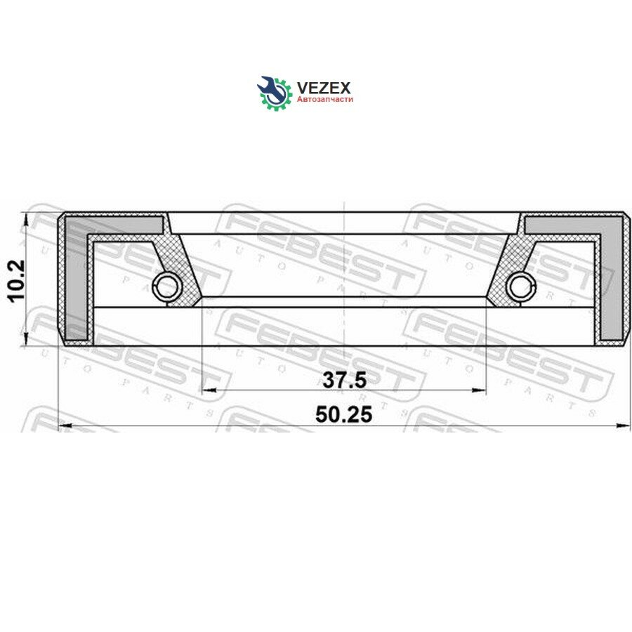 FEBEST 95FAY39501012X сальник! к-кт 2 шт.\ Nissan Murano 08>