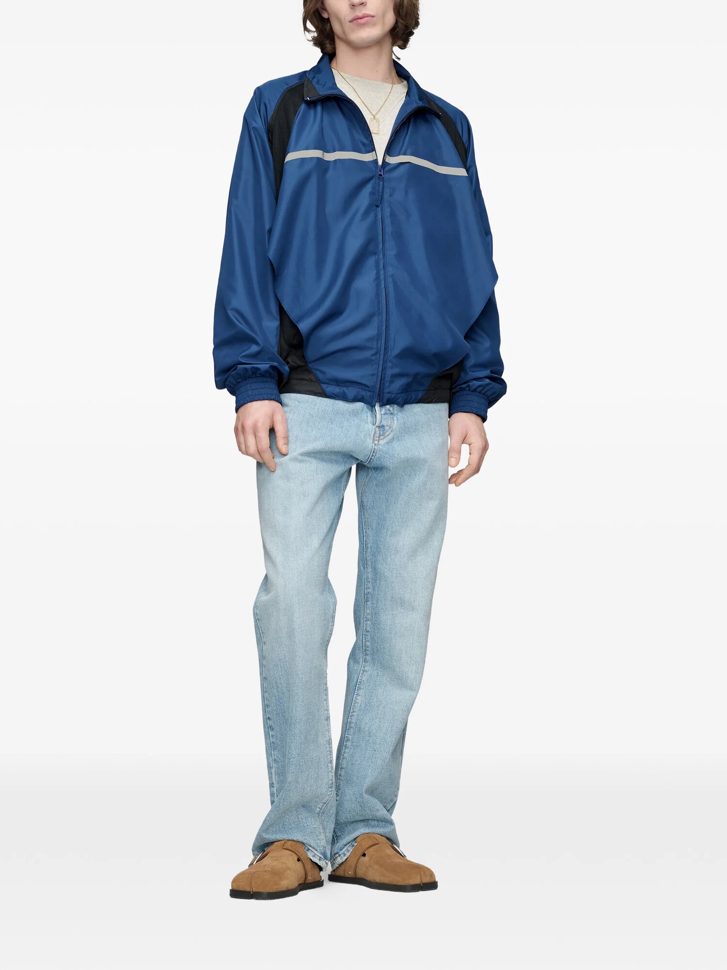 Куртка Maison Margiela Panelled raglan-sleeve jacket, размер 46, blue — фото 1