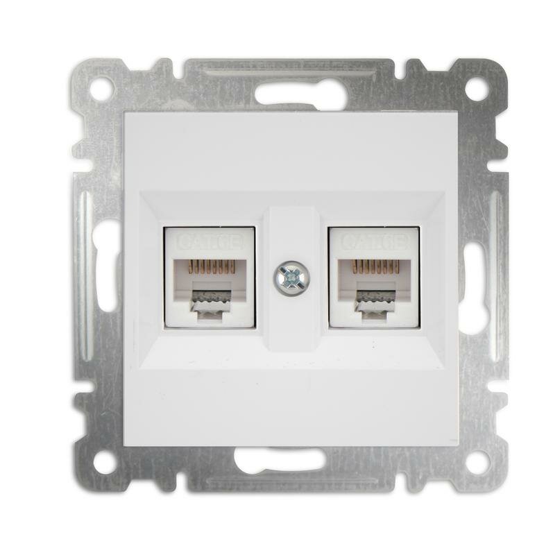 Розетка компьютерная 2-м Cat 5 СП 16А IP20 250В Karea механизм бел. Makel 57001036