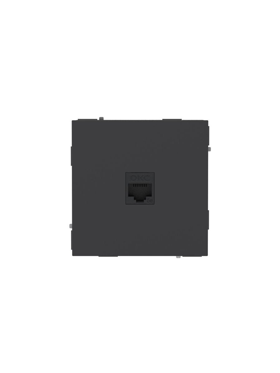 Розетка компьютерная 1-м KANT RJ45 кат.5E без шторки черн. уголь DKC 7012663