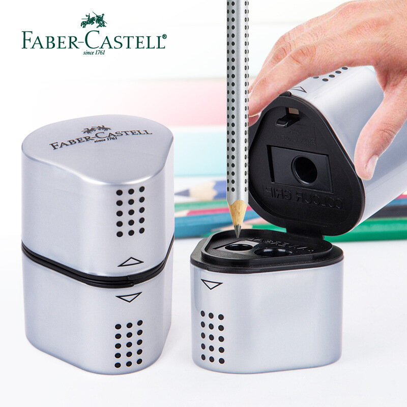 Точилка для карандашей Faber-Castell Art, 3 отверстия, белая