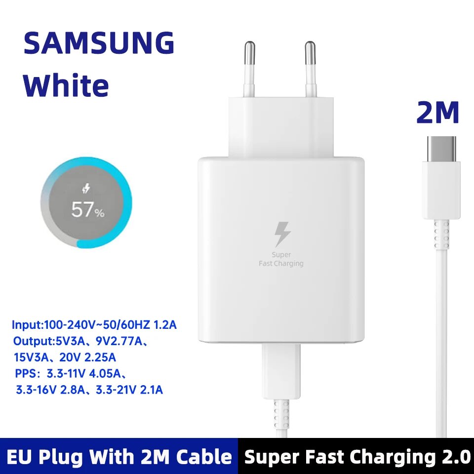 Зарядное Samsung White EU 2м, Super Fast Charging 2.0