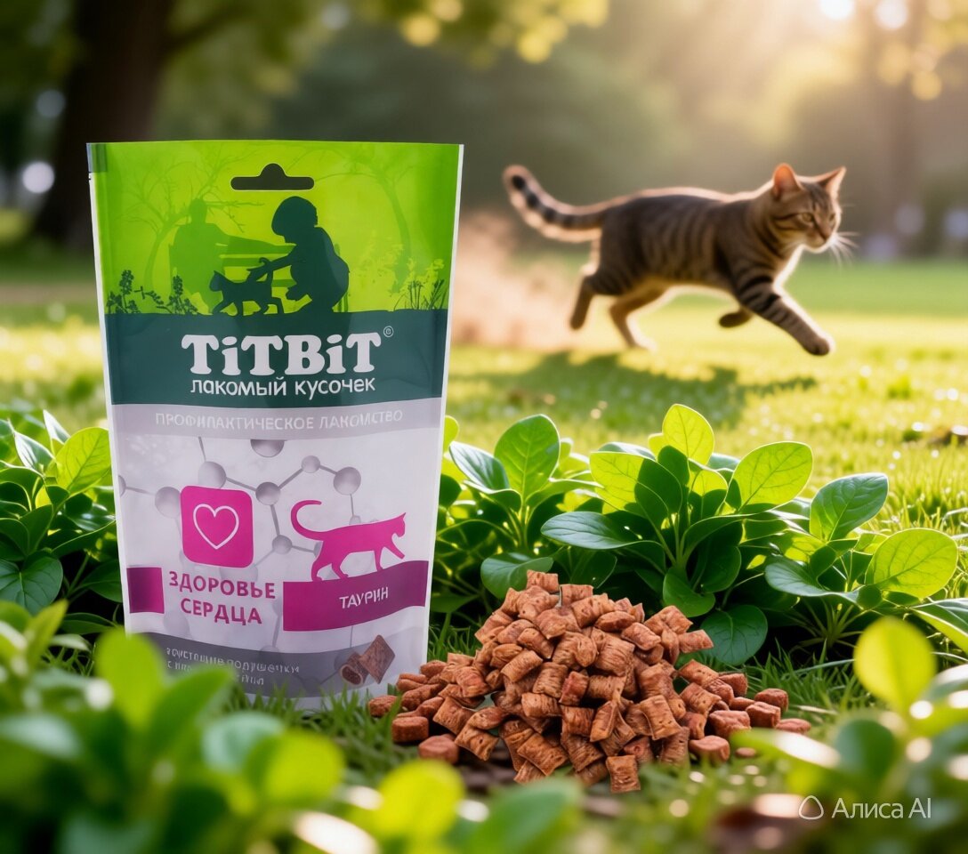 Лакомства для кошек TiTBiT Хрустящие подушечки с мясом индейки для здоровья сердца (60гр)