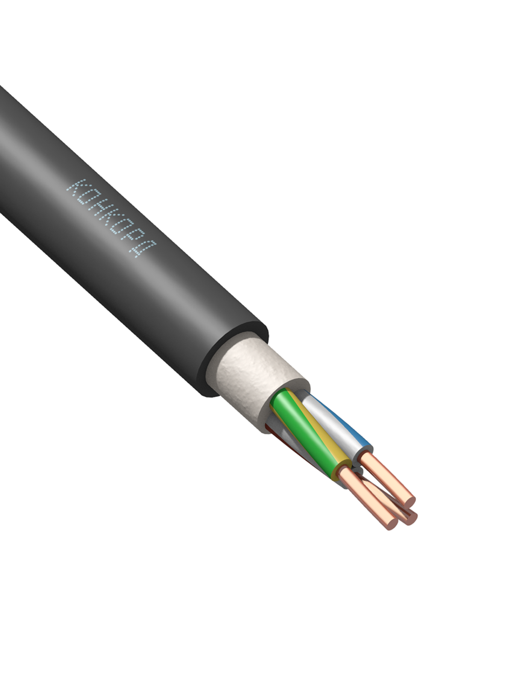 Кабель Конкорд ВВГнг(А)-LS 3х1.5 ОК (N PE) 0.66кВ (бухта 100м) силовой огнестойкий, с низким дымо- и газовыделением
