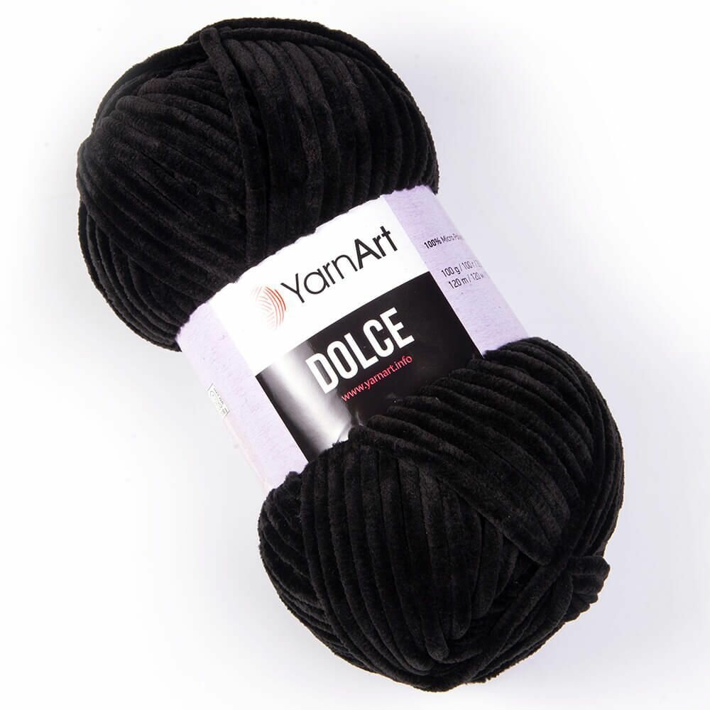 Пряжа Дольче (Dolce Yarnart) упаковка 5 мотков 100 г. 120 м. 100% микрополиэстер плюш 742 черный