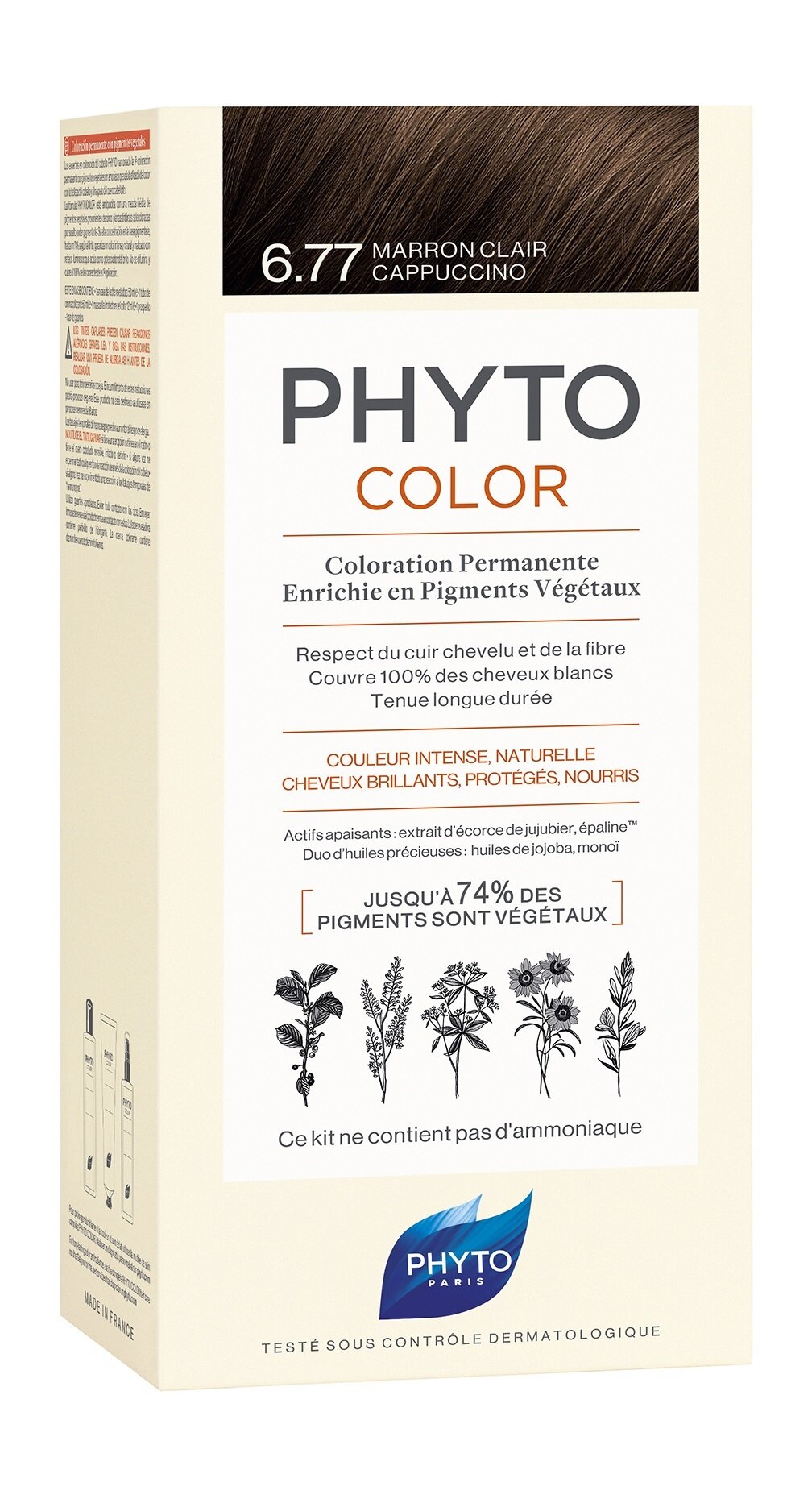 PHYTO Phytocolor Краска для волос, 50/50/12 мл, 6.77 Светлый каштан - капучино