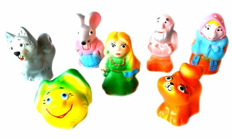 Персонажи фигурки сказки Репка резиновые - 7 шт.