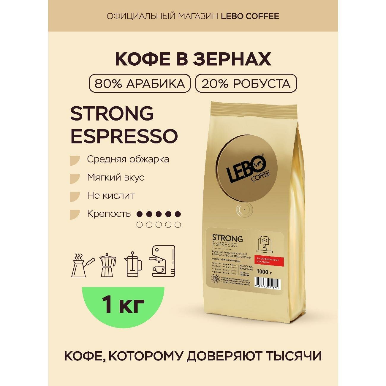 Кофе зерновой Lebo 4602076001873