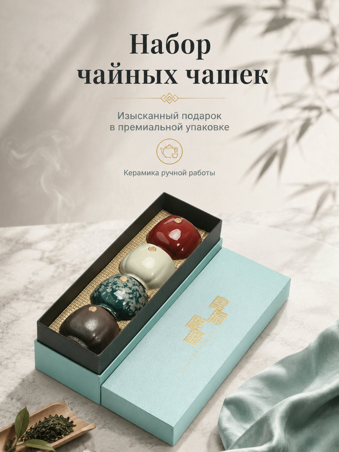 Японский чайный комплект печи, 4 комплекта керамических чайных сервизов кунг - фу, одна чашка, мастер - кубок, личный чайный сервиз подарочная коробка