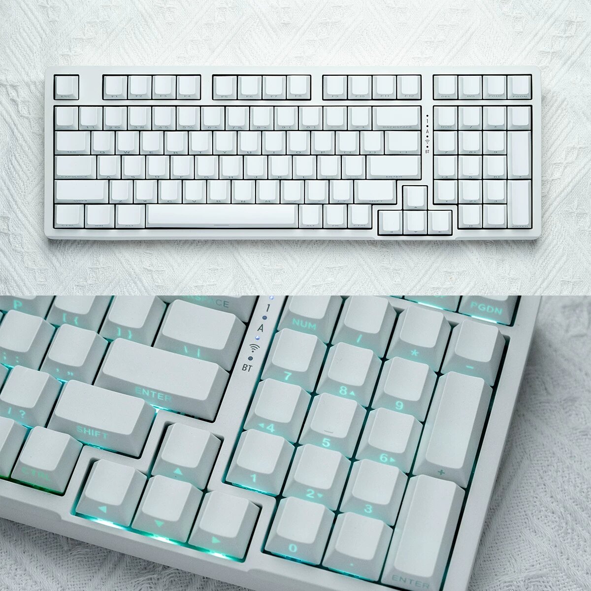 GK98 Механическая клавиатура с переключателями Cherry MX Brown — Тройной режим (проводная/беспроводная/Bluetooth) —