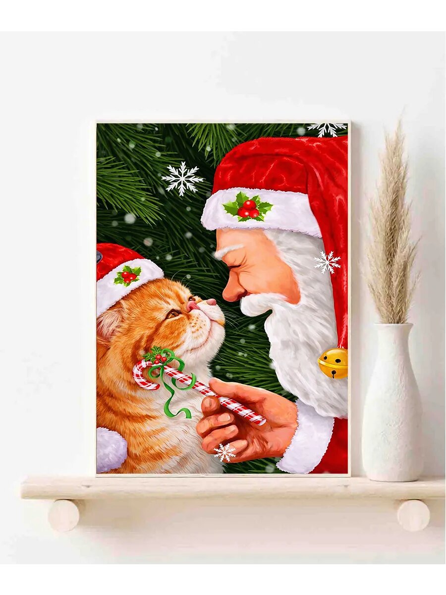 Экзотическая короткошёрстная кошка, Christmas, Плакат 30x42