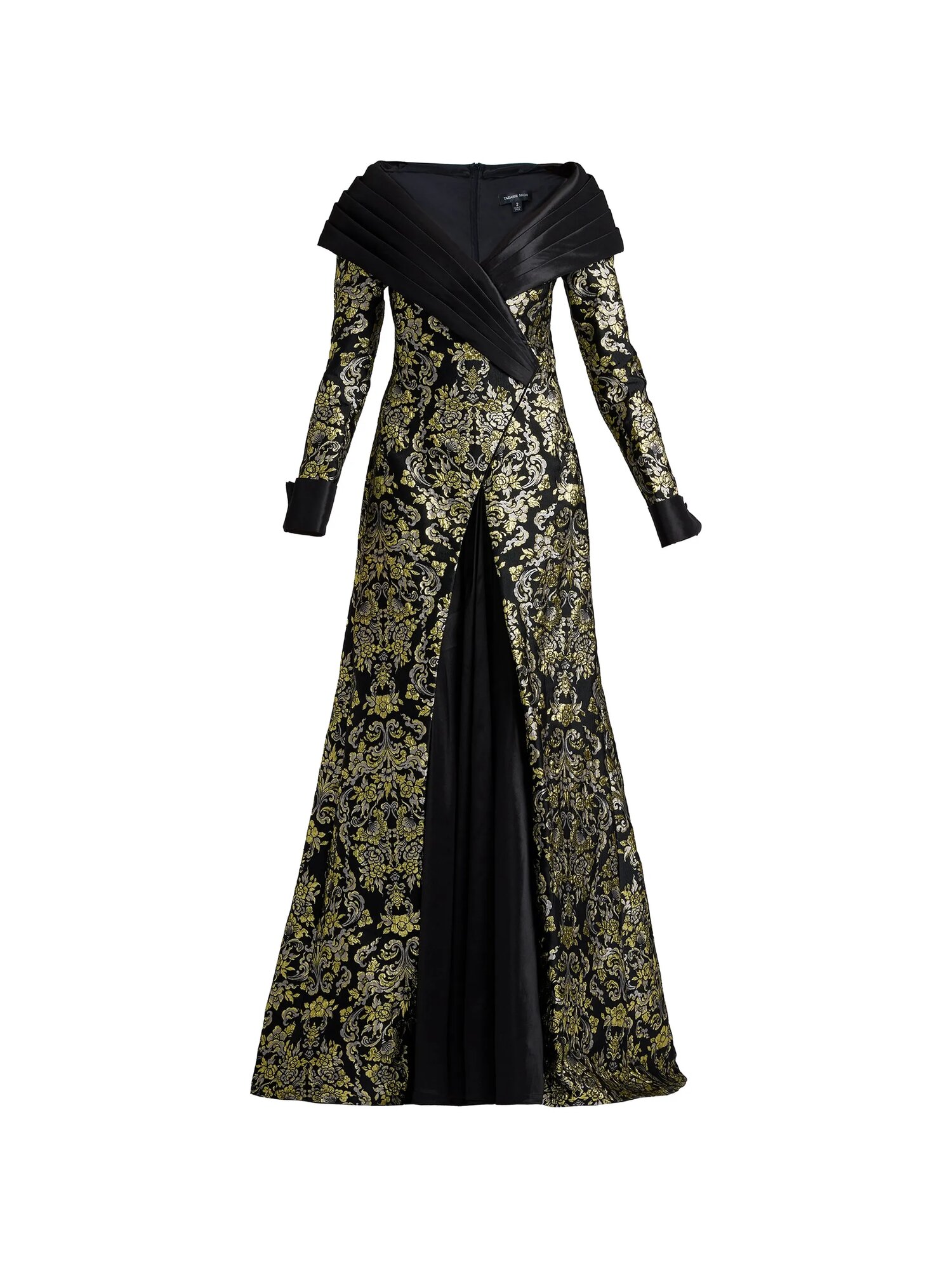 Платье Sorella floral-brocade pleated-collar maxi dress
