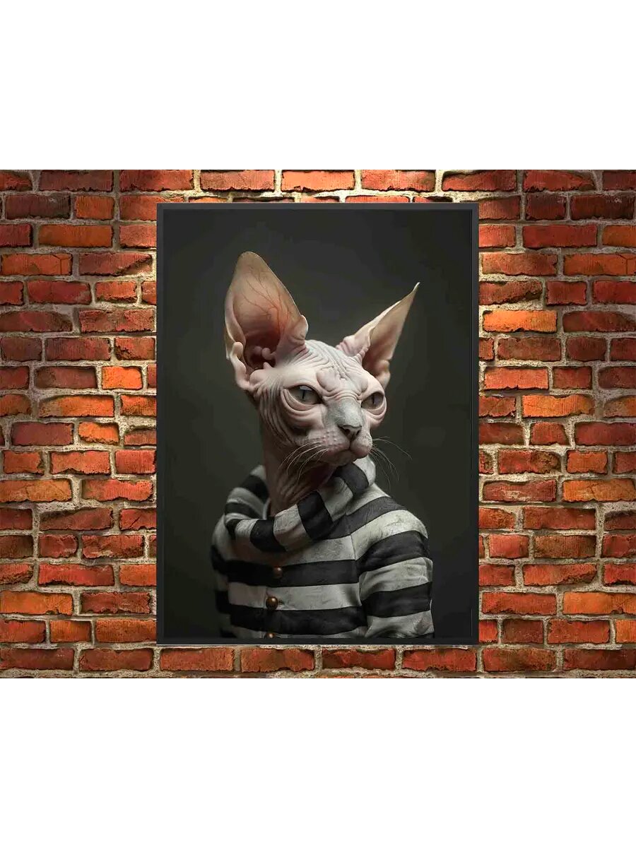 Кот-сфинкс в плену 1, Плакат 30x42см