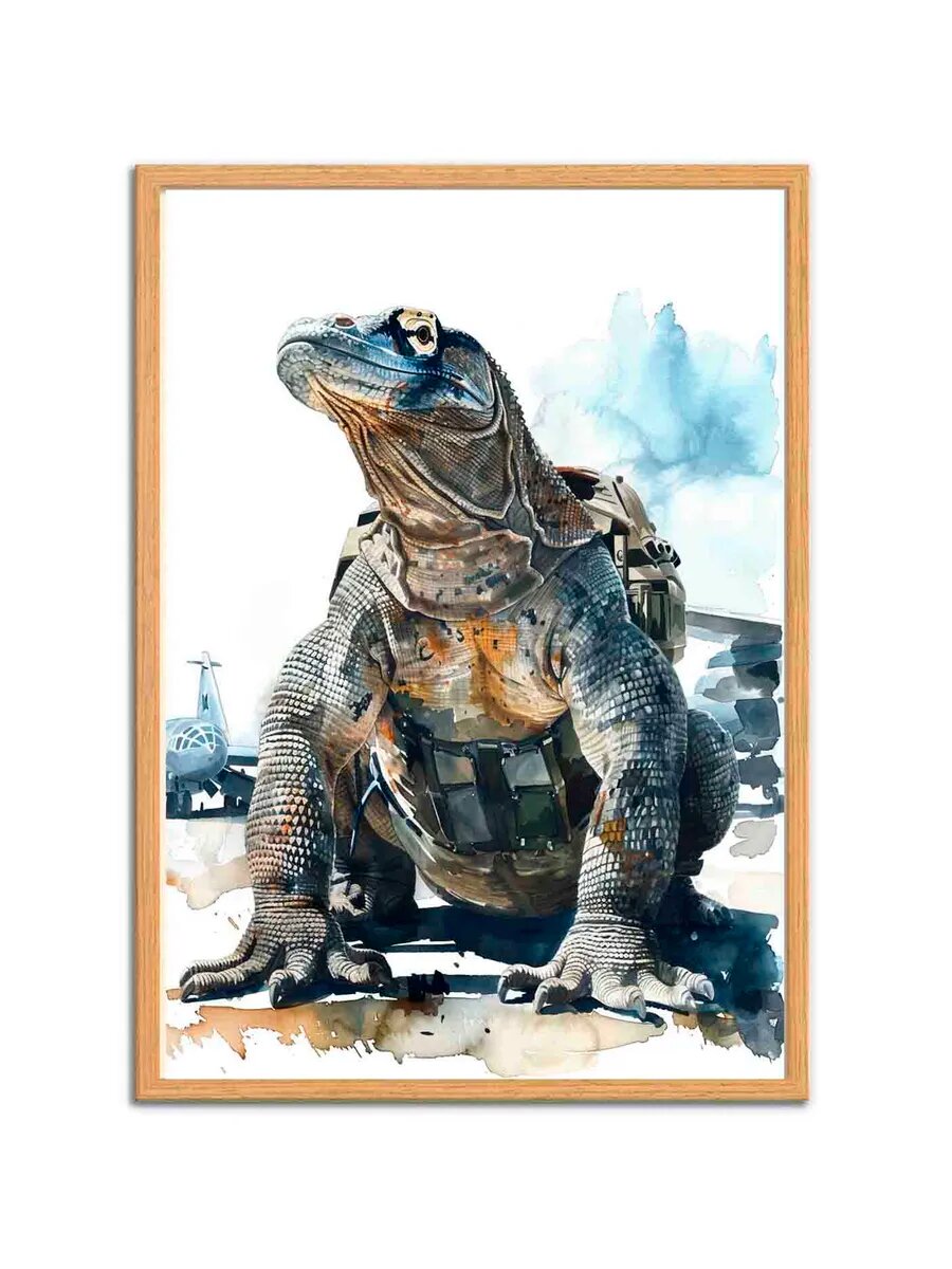 Пилот-животное на Комодском драконе 2, Плакат 30x42см