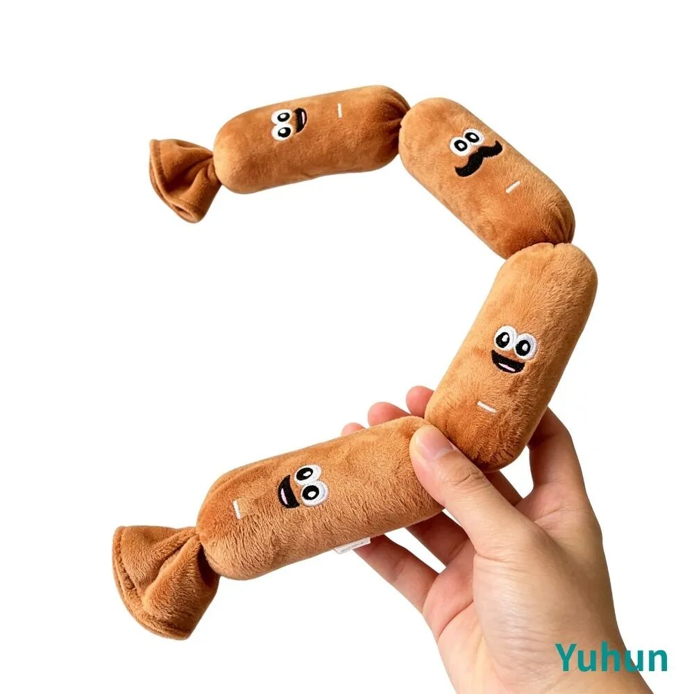 Игрушка-сосиска для собак с звуком, 48 см, мягкая плюшевая