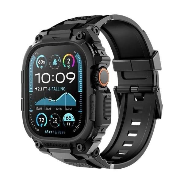 Сменный противоударный ремешок для Apple Watch 49мм Keephone Aegis, черный