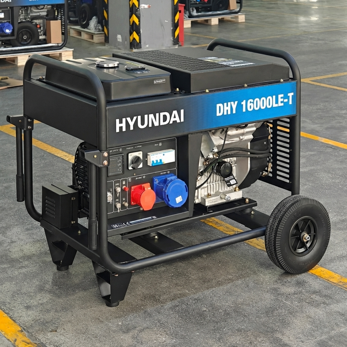 Дизельный генератор Hyundai DHY 16000LE-T, 13кВт, 1ф/3ф, электростартер. Надежный дизельный генератор для дома