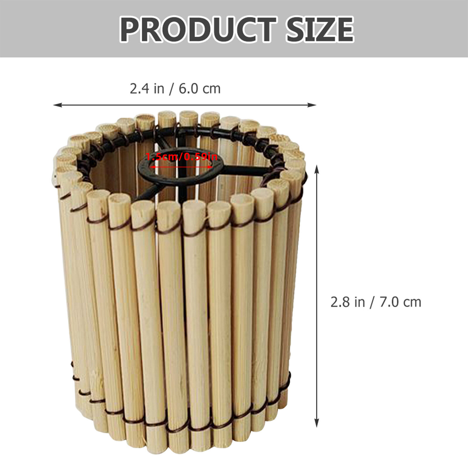 Bamboo Lampshade For Pendant Lamp Home Decoration 7.00X6.00X6.00Cm