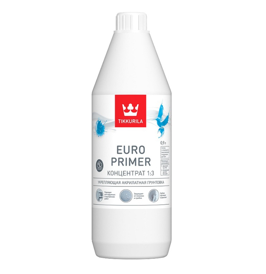 Грунтовка акриловая Tikkurila Euro Primer концентрат 1:3 (0.9 л)