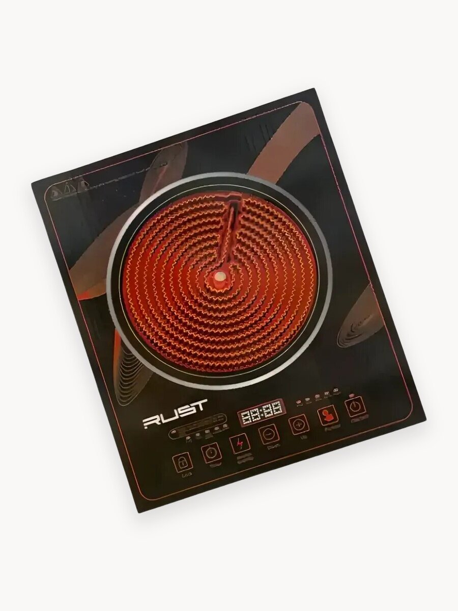 Настольная плитка электрическая инфракрасная 1 конфорка, RUST ST-1801