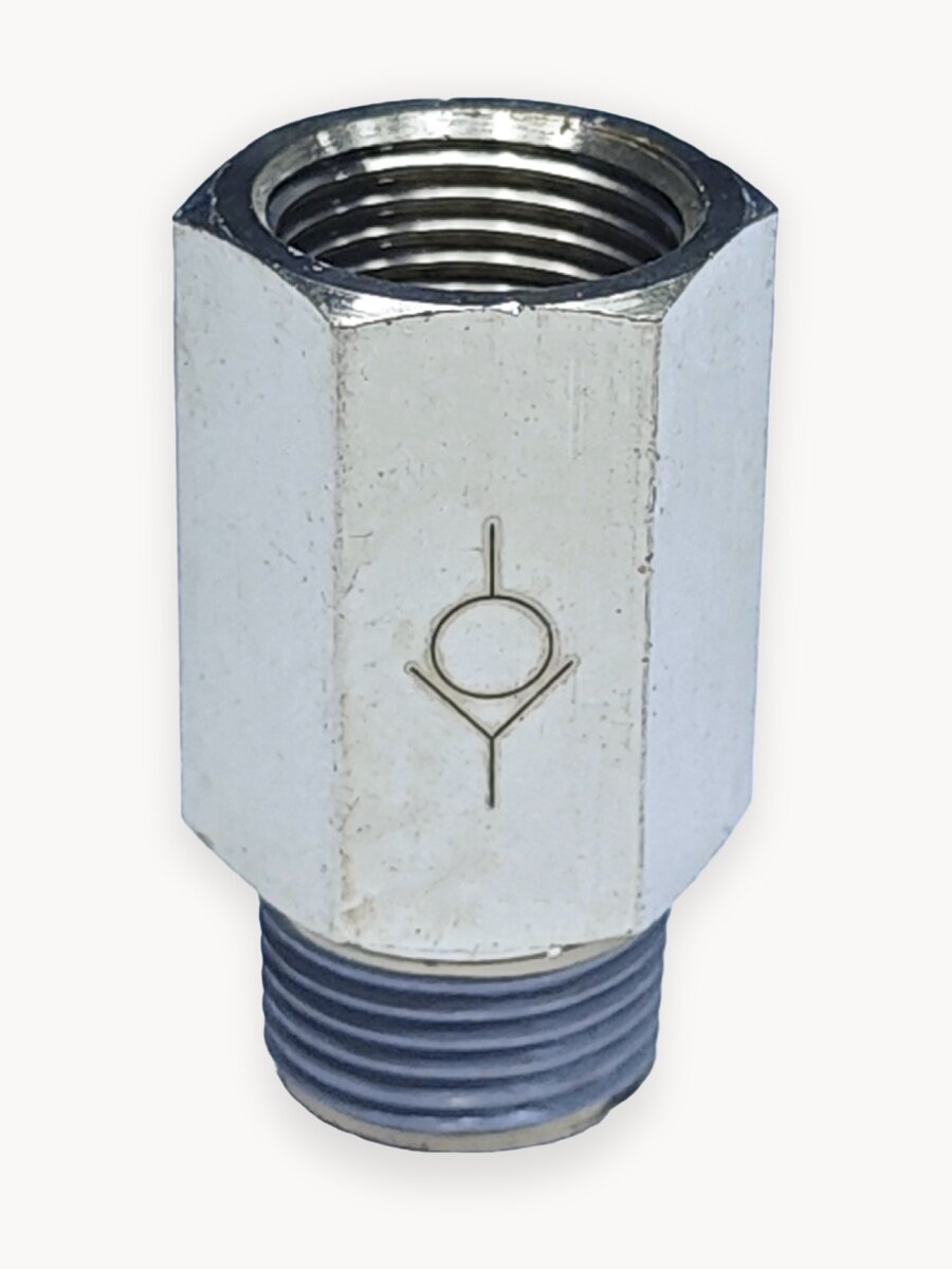 Обратный клапан латунный CVPSF 02, R1/4", Внешняя резьба - Внутренняя резьба, Пневматический клапан NBPT