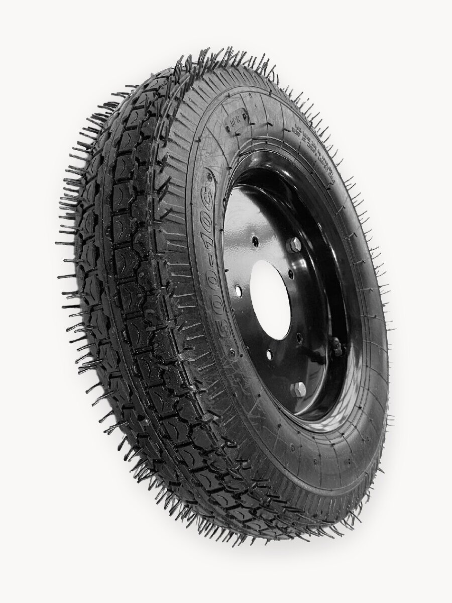 Колесо для мотоблочных телег 5.00-10 , с протектором шоссе, 5 болтов, без ступицы, 2 штуки (левое+правое) Пара