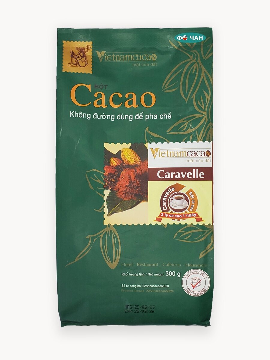 Какао порошок Вьетнам алкализованный "Caravella", 1шт по 300г