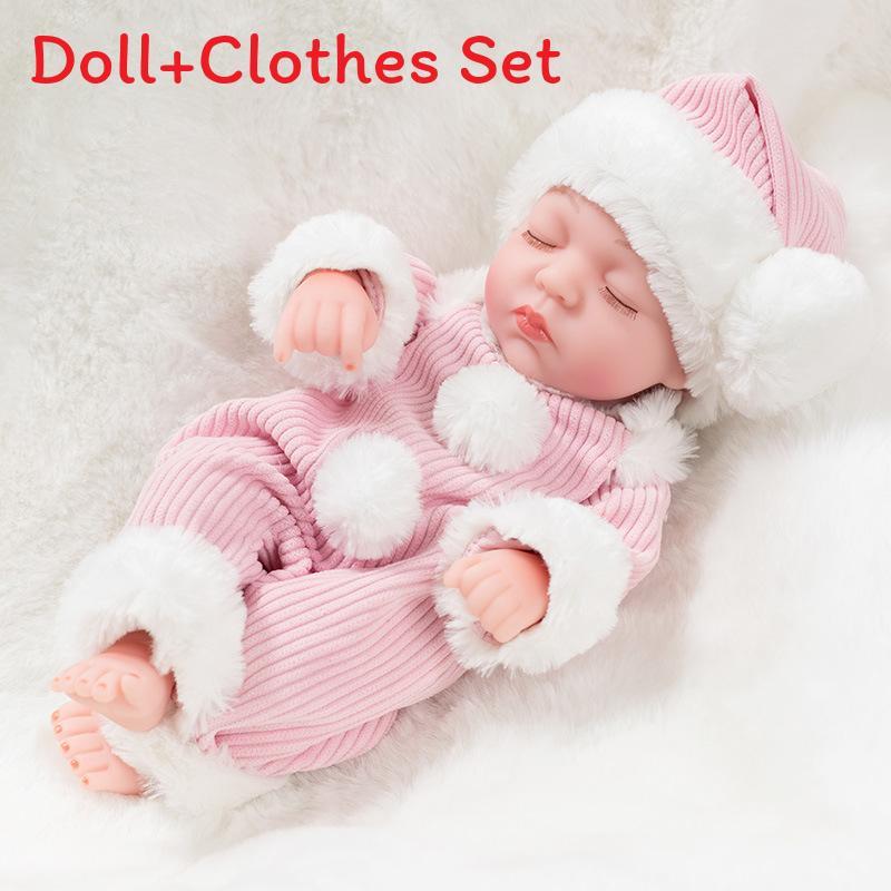 Кукла reborn baby doll 12 дюймов реалистичная силиконовая спящая кукла для детей и подарков розлый плюш