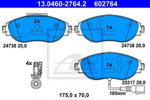 Колодки Vw Passat, Sharan 10-> (ATE 13.0460-2764.2)