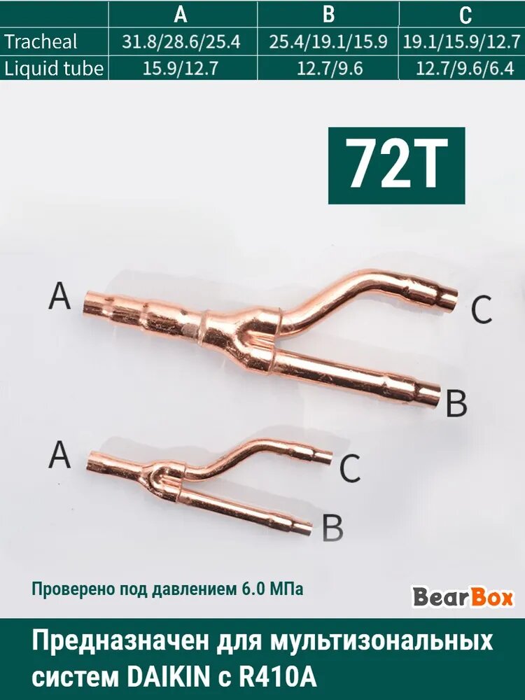 Рефнет разветвитель 72T медный для мультизональных систем DAIKIN с R410A