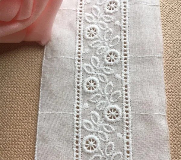 Хлопковое ажурное кружево 4 ярда 5,5 см белое 4yards
