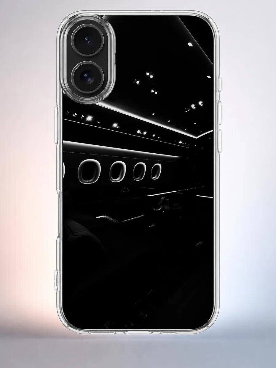 Чехол iPhone 16 самолёт салон люкс силиконовый