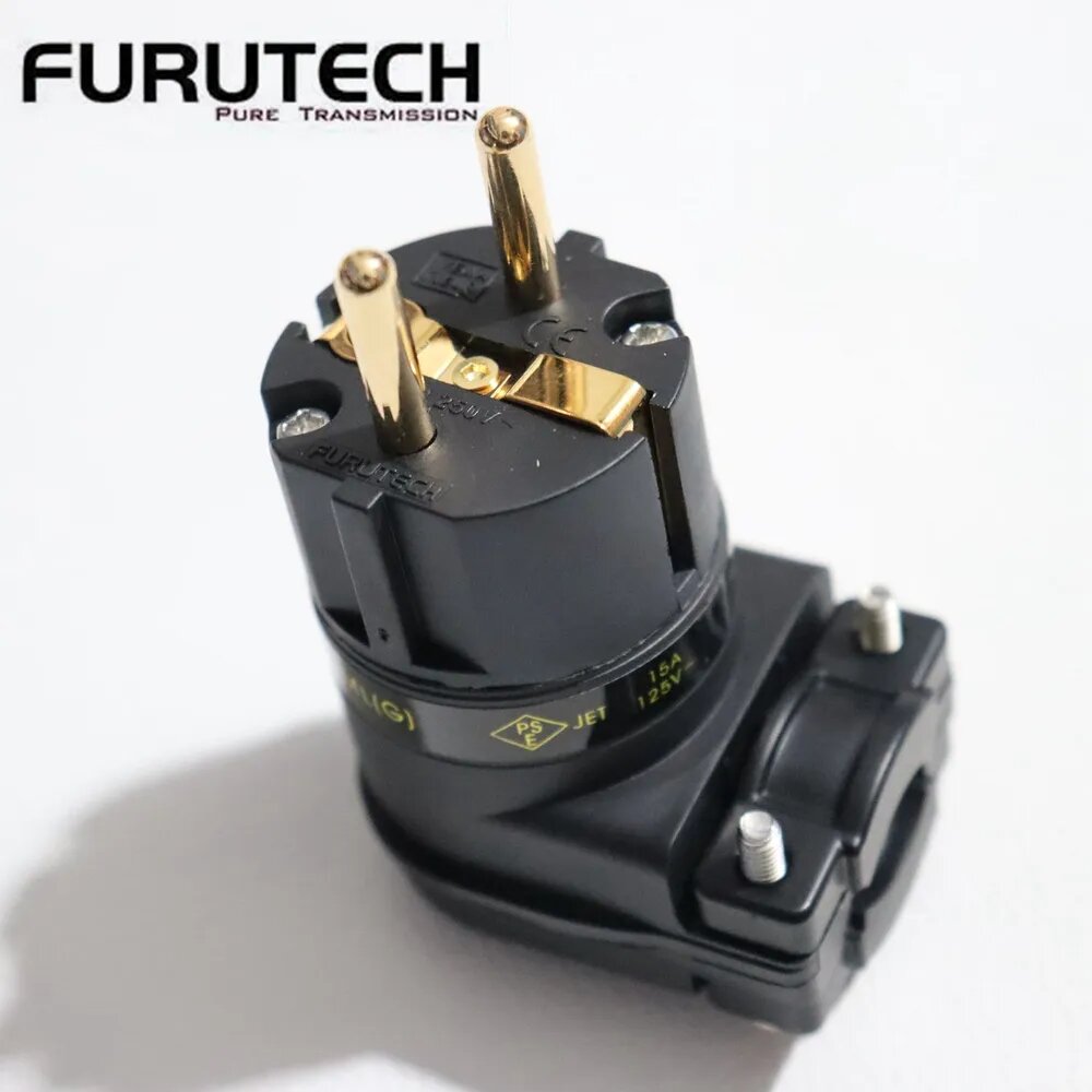 1 шт. Новый высокопроизводительный Furutech 24K Gold Schuko аудио разъем питания угловой штекер HIFI 90 разъем кабеля питания