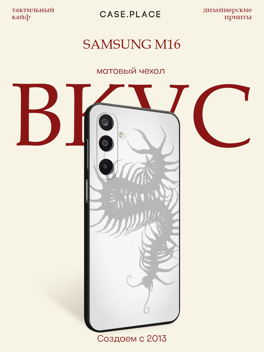 Чехол на Samsung Galaxy M16 / Самсунг M16 с принтом Серая многоножка