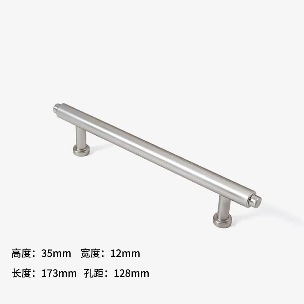 Латунные ручки для шкафов Nickel Brushed-128mm