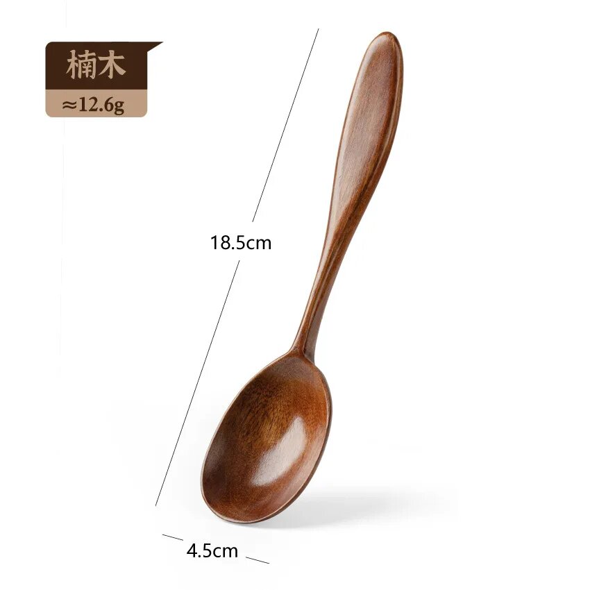 Набор деревянных ложек для риса и десертов Nanmu wide handle wo